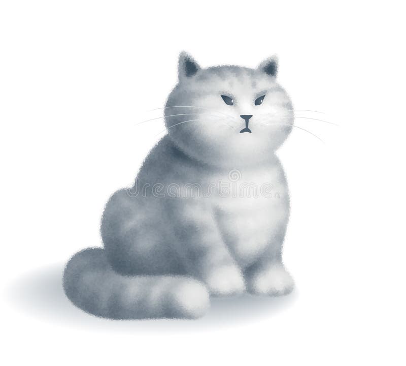 Cartoon Fat Cat. Vector Illustration Stock Illustration - Illustration ...