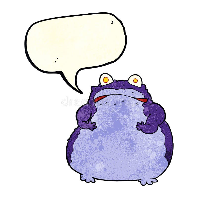 Cartoon Fat Frog with Speech Bubble Stock Illustration - Illustration ...