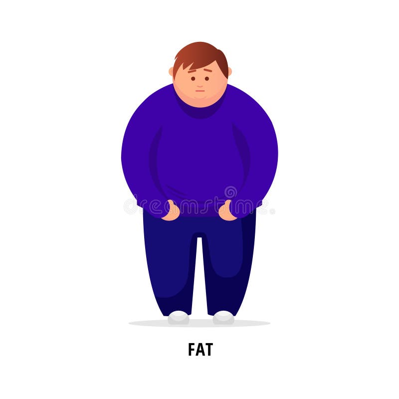Fat Man. Vector Flat Illustration Stock Vector - Illustration of ...