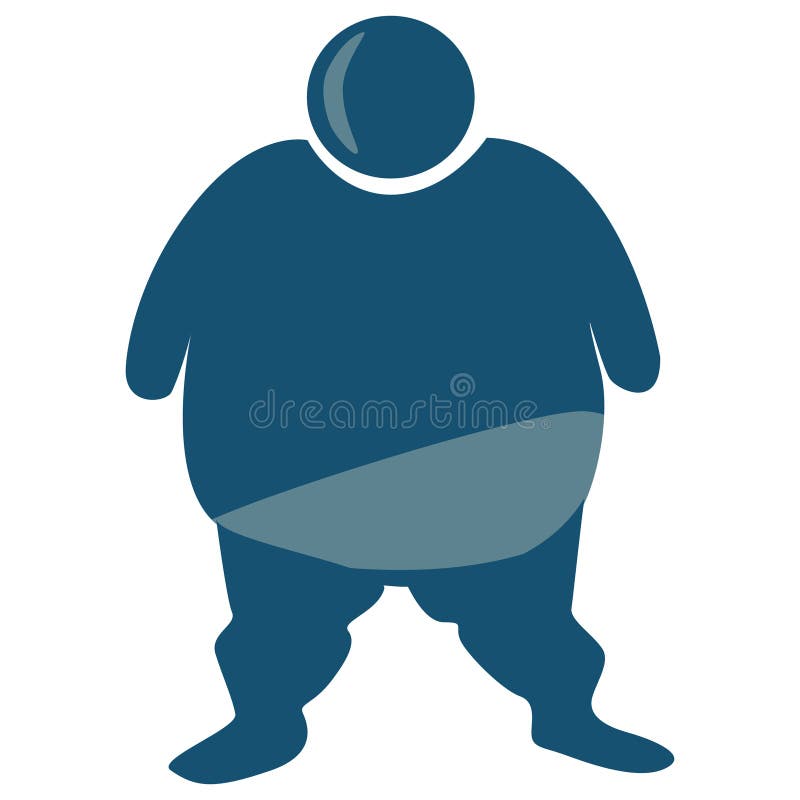 Cartoon of Fat Man. Overweight Man in Cartoon Style Stock Photo - Image ...