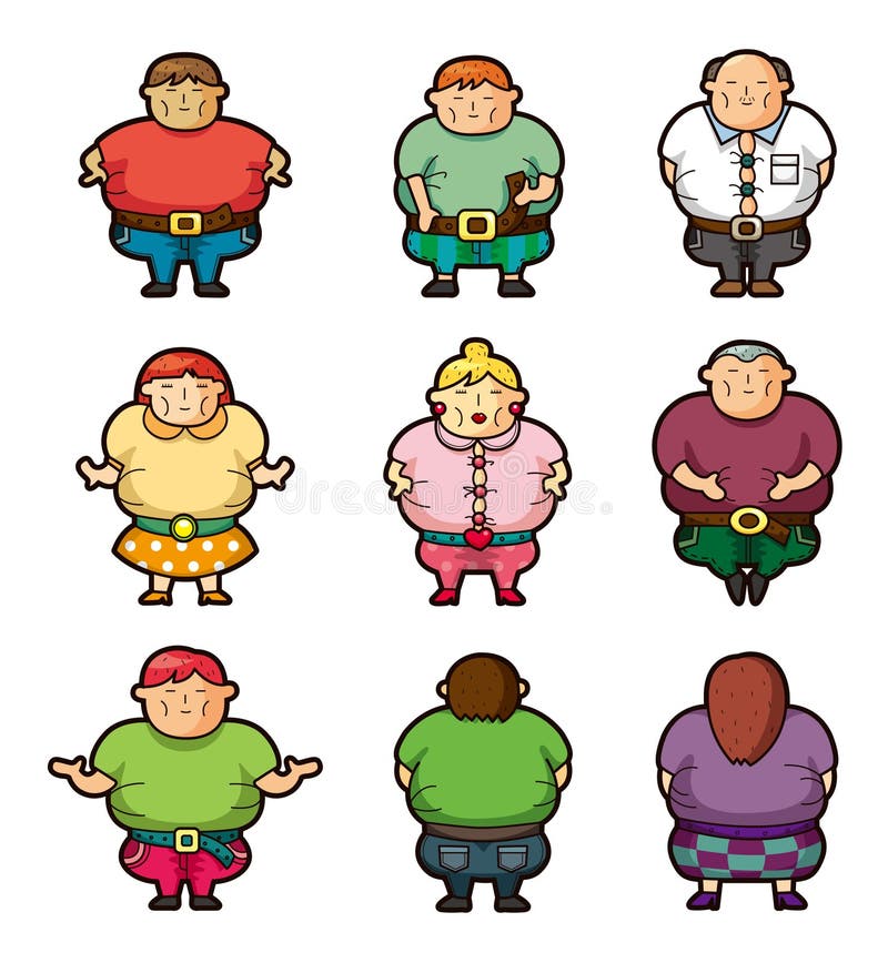 Overweight People Cartoon Clipart