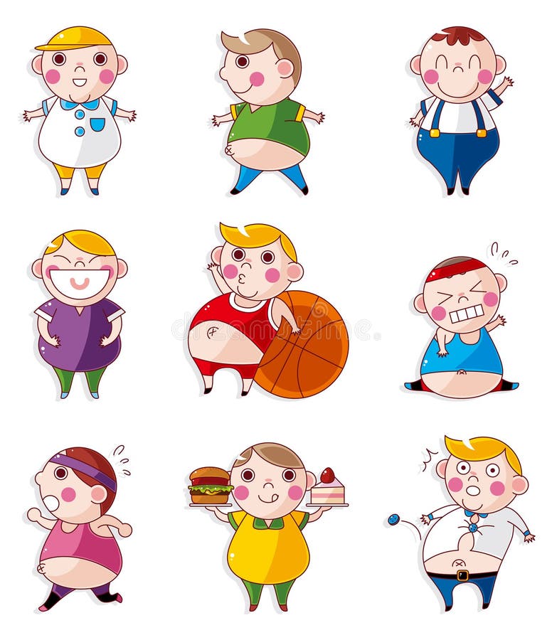 Cartoon Fat people icons stock vector. Illustration of large - 21156642