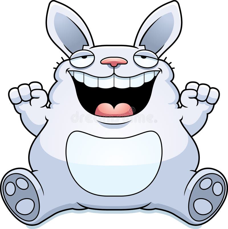 Cartoon Fat Rabbit Sitting stock vector. Illustration of cartoon - 51213796