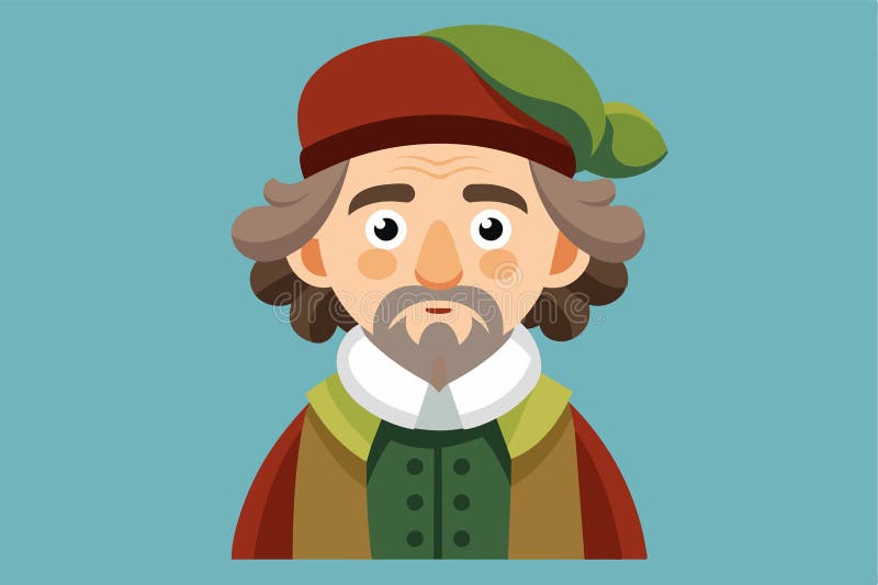 This Cartoon Features a Wise-looking Poet with a Colorful Hat, Inviting ...