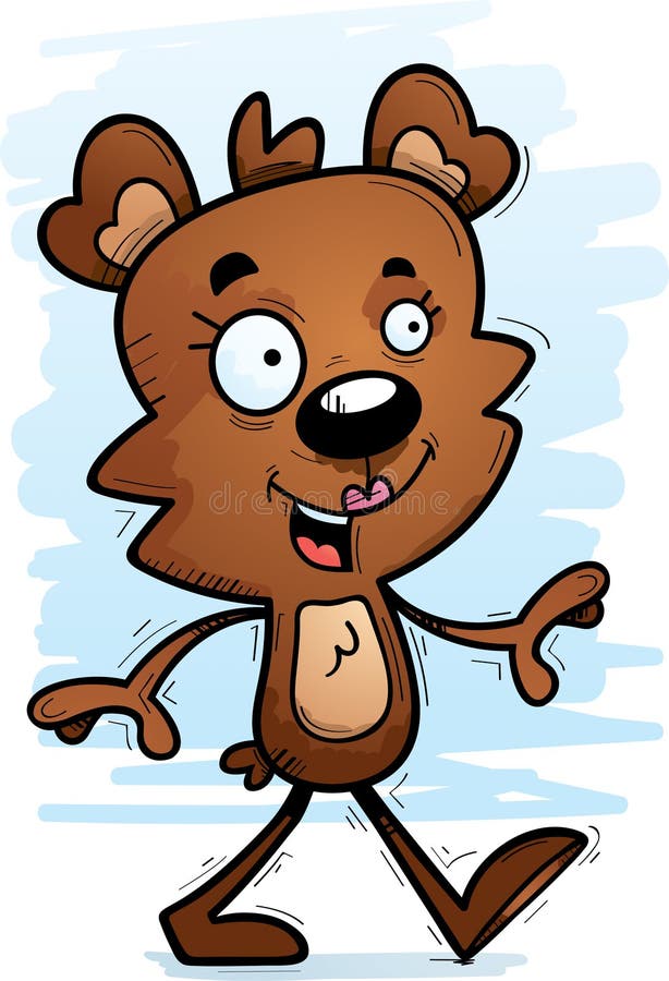 Cartoon Female Bear Walking Stock Vector - Illustration of female ...