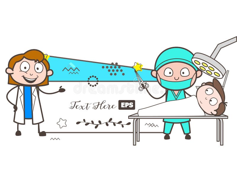 Cartoon Female Doctor Presenting How To Do Operation Vector Concept ...