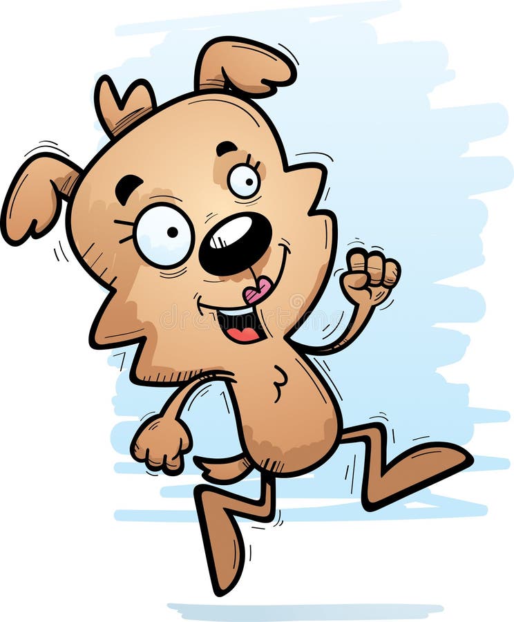 Cartoon Female Dog Running stock vector. Illustration of jogging ...
