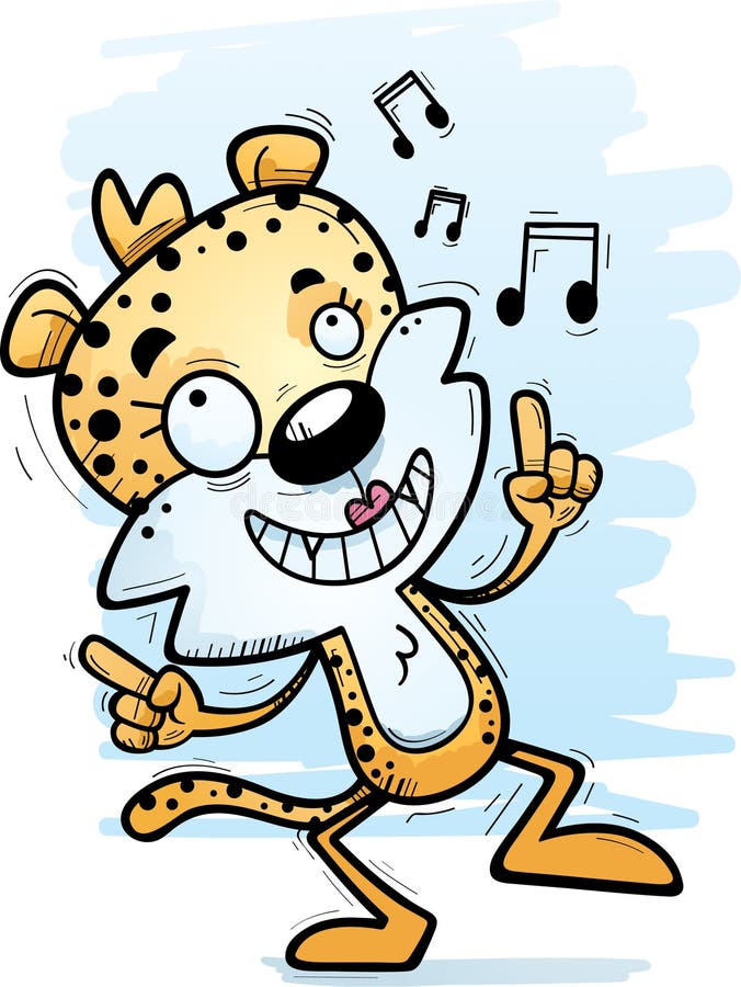 Cartoon Female Leopard Dancing Stock Vector - Illustration of sketch ...