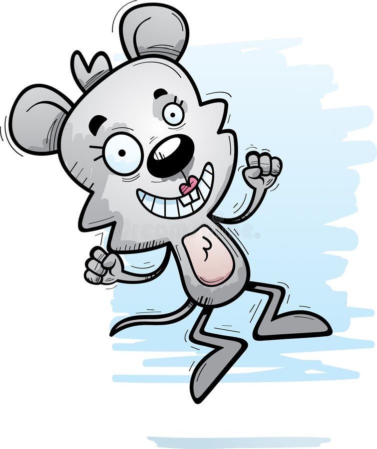 Cartoon Female Mouse Jumping Stock Vector - Illustration of graphic ...