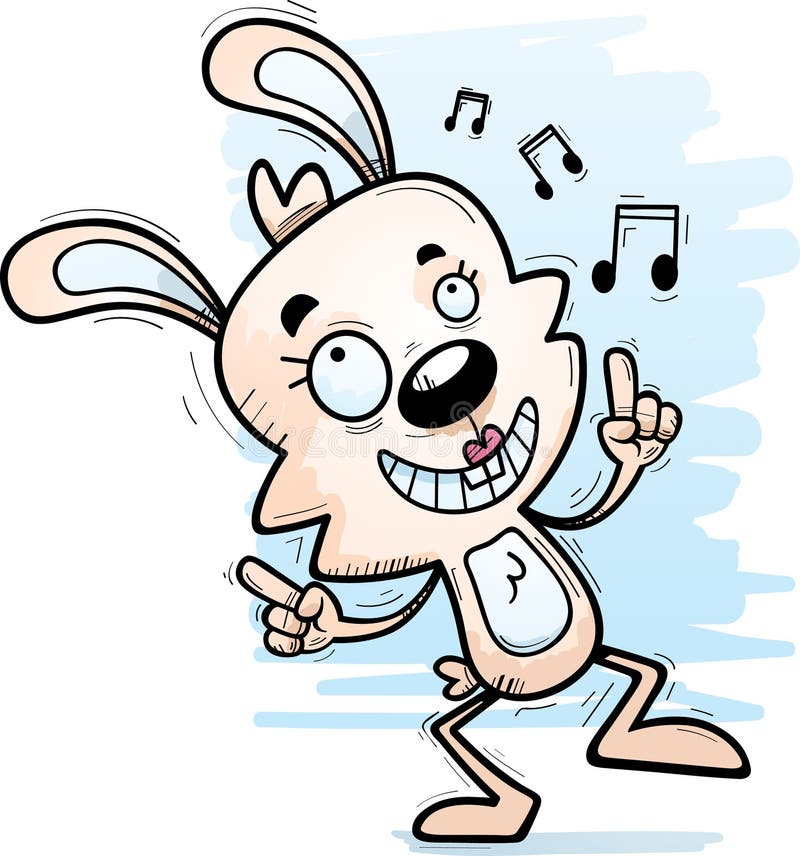 Cartoon Female Rabbit Dancing Stock Vector - Illustration of music ...