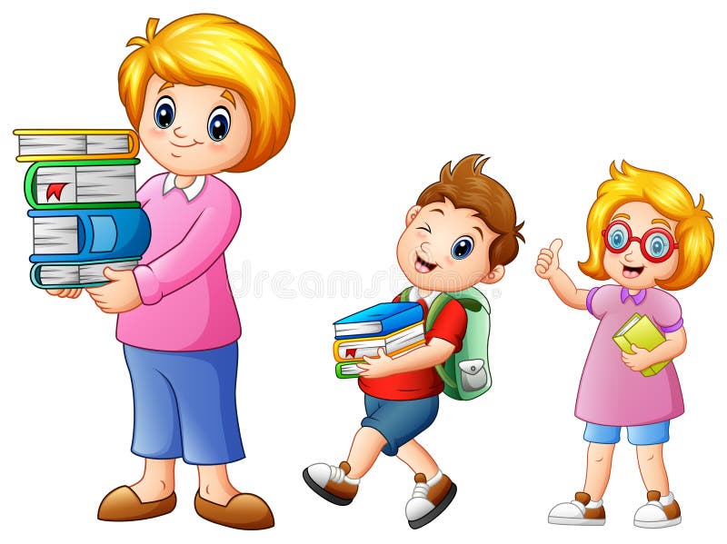 Female Teacher Holding Books Classroom Stock Illustrations – 156 Female ...