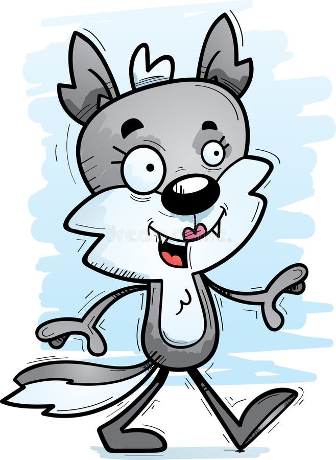 Cartoon Female Wolf Walking Stock Vector - Illustration of cartoon ...