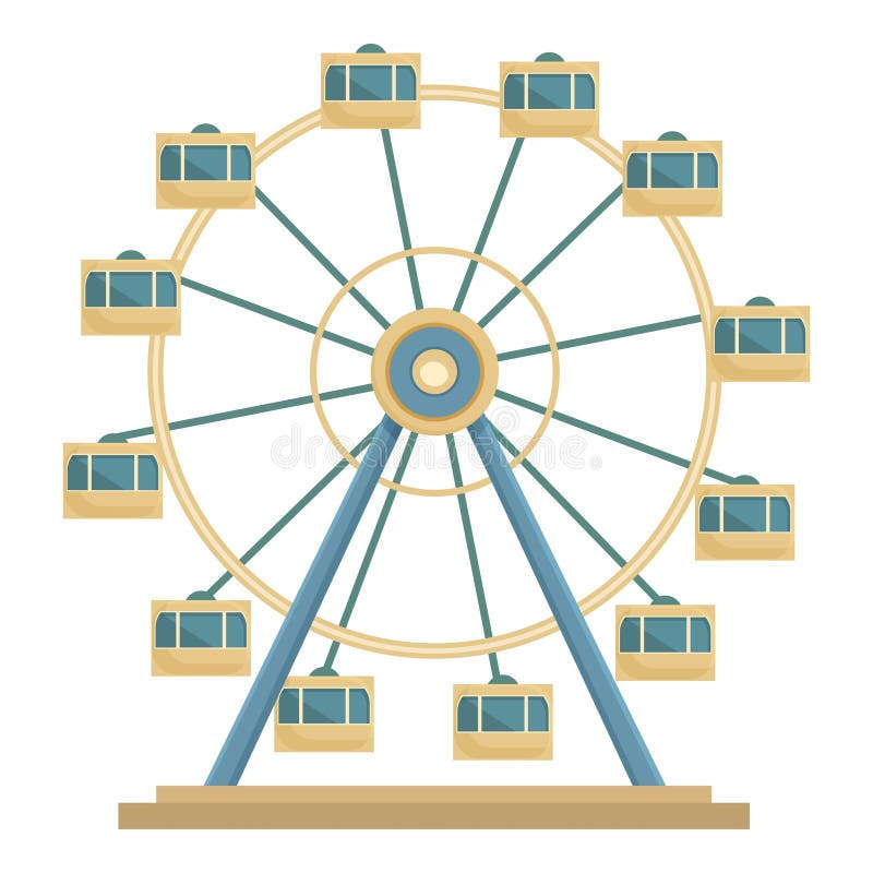 Cartoon Ferris Wheel on White Background Stock Vector - Illustration of ...