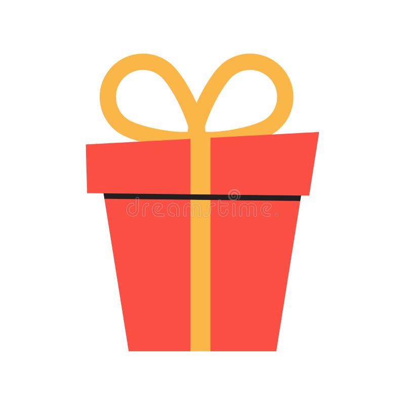 Cartoon Festive Red Box with Bows. Vector Illustration Stock Vector ...