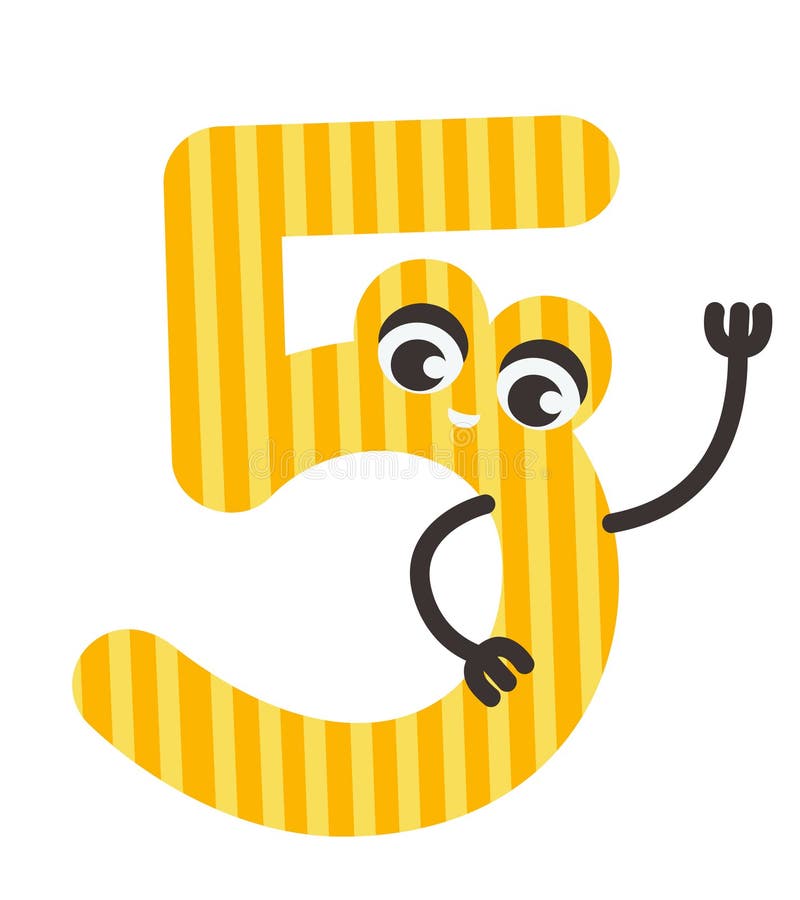 Cartoon figure five. stock vector. Illustration of character - 271173013