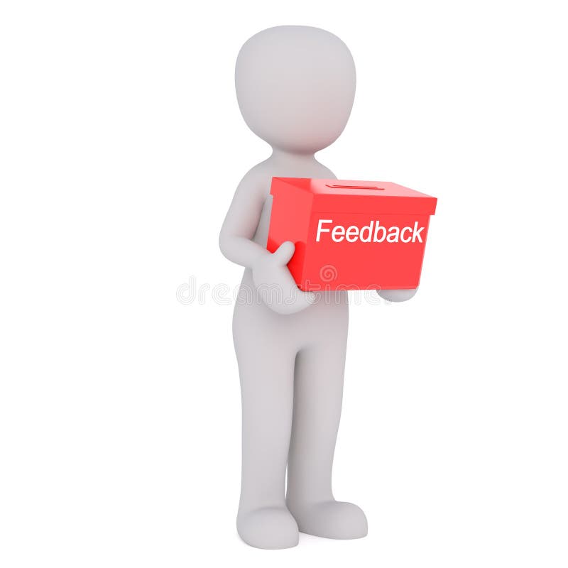 Cartoon Figure Holding Red Feedback Box Stock Illustration ...