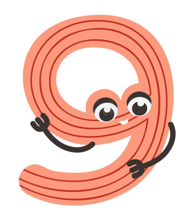 Cartoon figure nine. stock vector. Illustration of isolated - 271822592