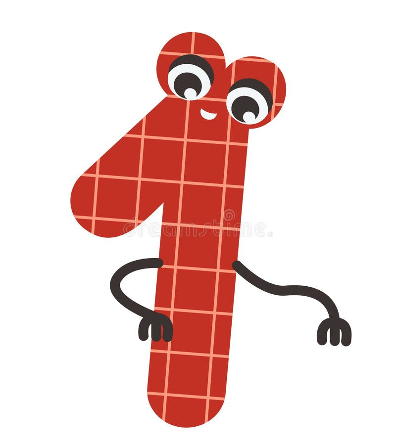 Cartoon figure one. stock vector. Illustration of funny - 270613852