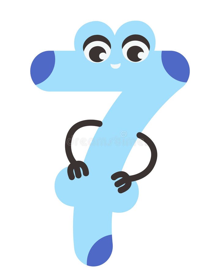 Cartoon figure seven. stock vector. Illustration of isolated - 271492526