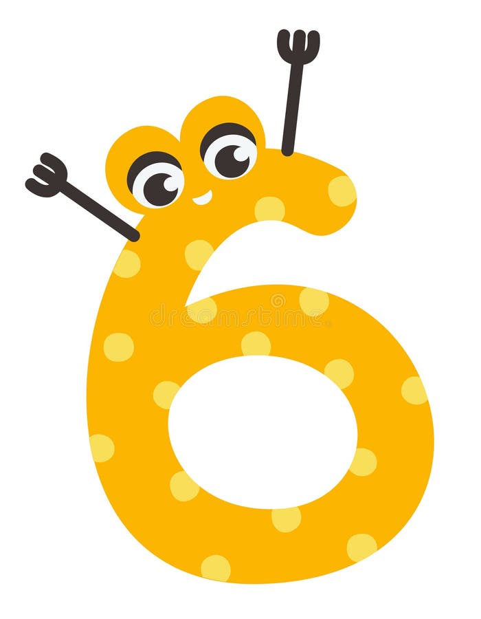 Cartoon figure six. stock vector. Illustration of symbol - 271281565