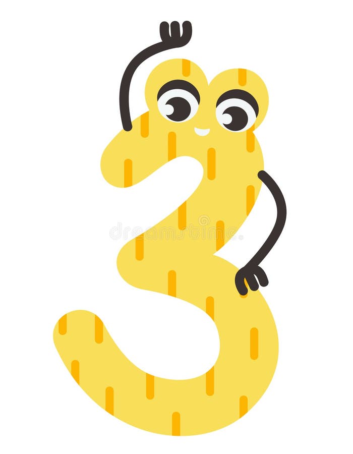 Cartoon figure three. stock vector. Illustration of concept - 270828986