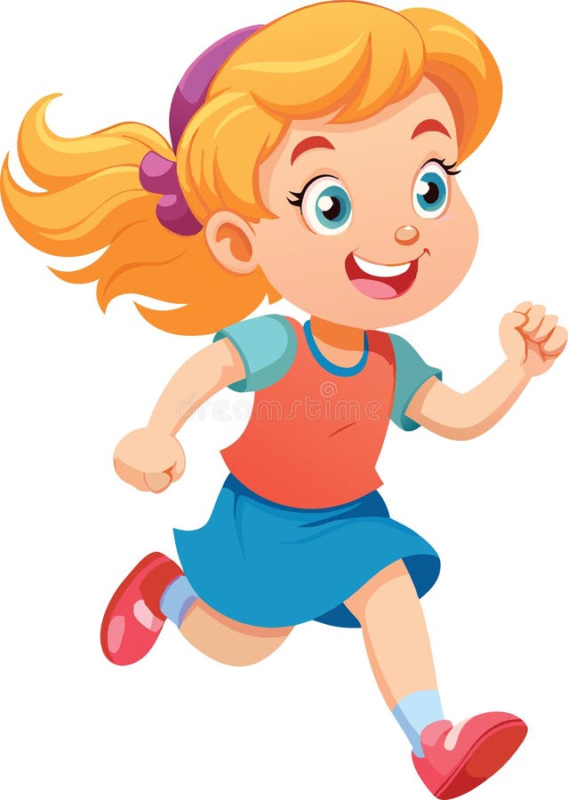 Cartoon Figures of Children Running- Stock Vector - Illustration of ...