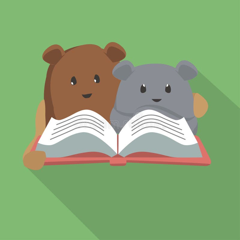 Cartoon Figures are Reading Book Stock Illustration - Illustration of ...