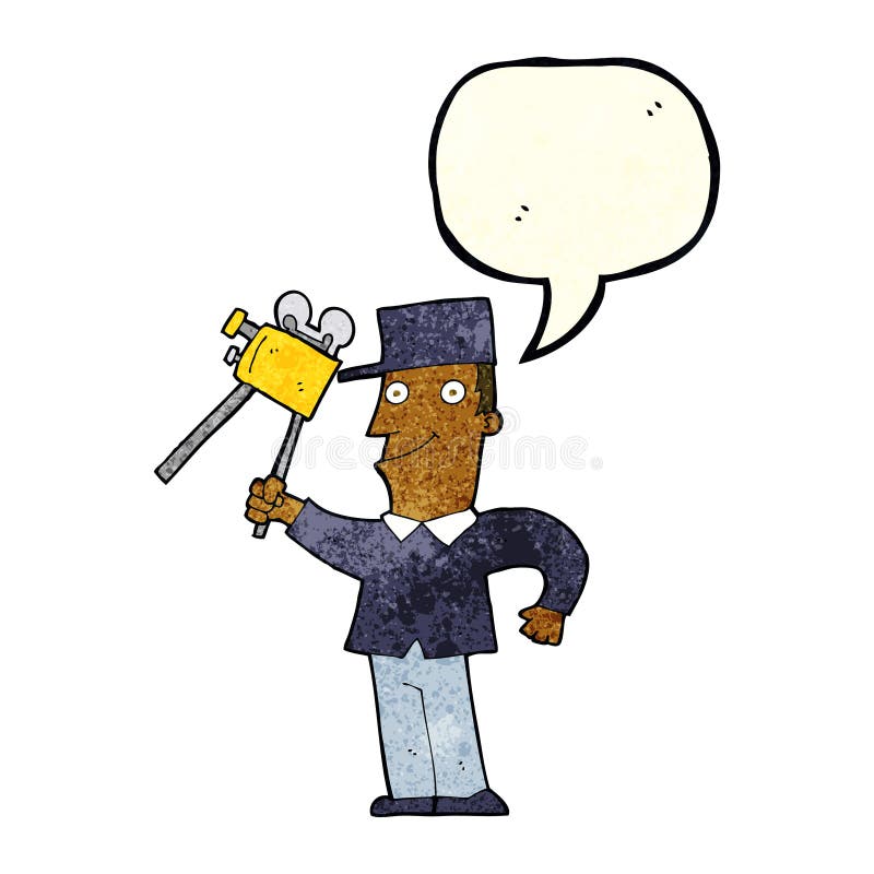 Cartoon Film Maker with Speech Bubble Stock Illustration - Illustration ...