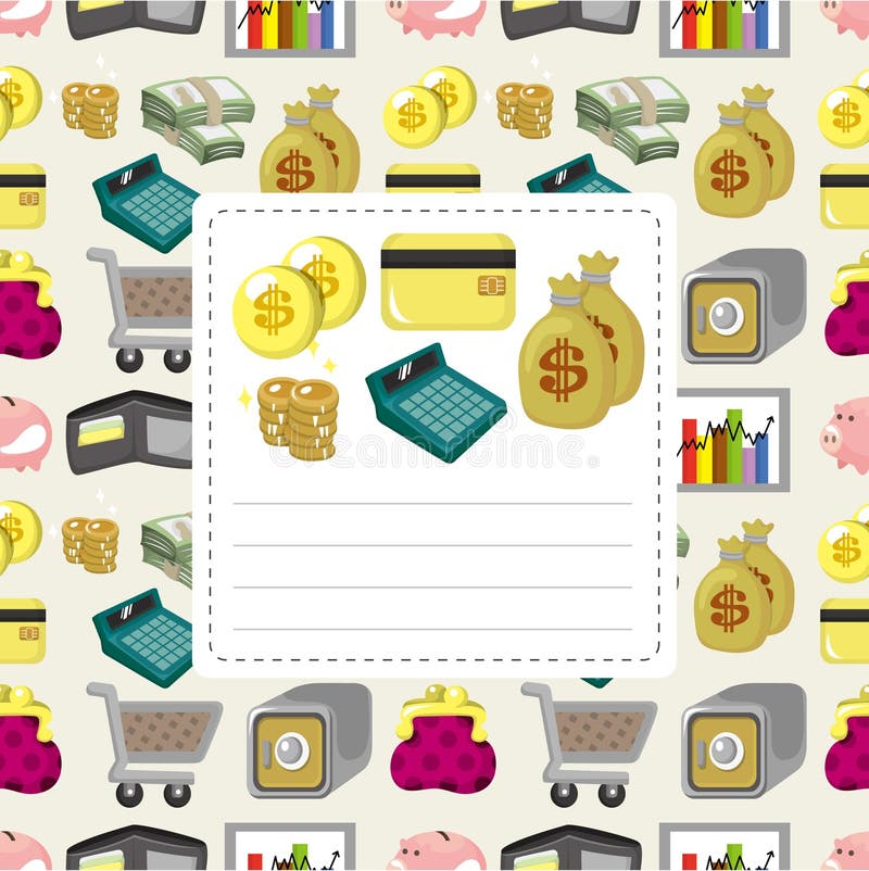 Cartoon Finance & Money Icon Set Stock Vector - Illustration of cash ...