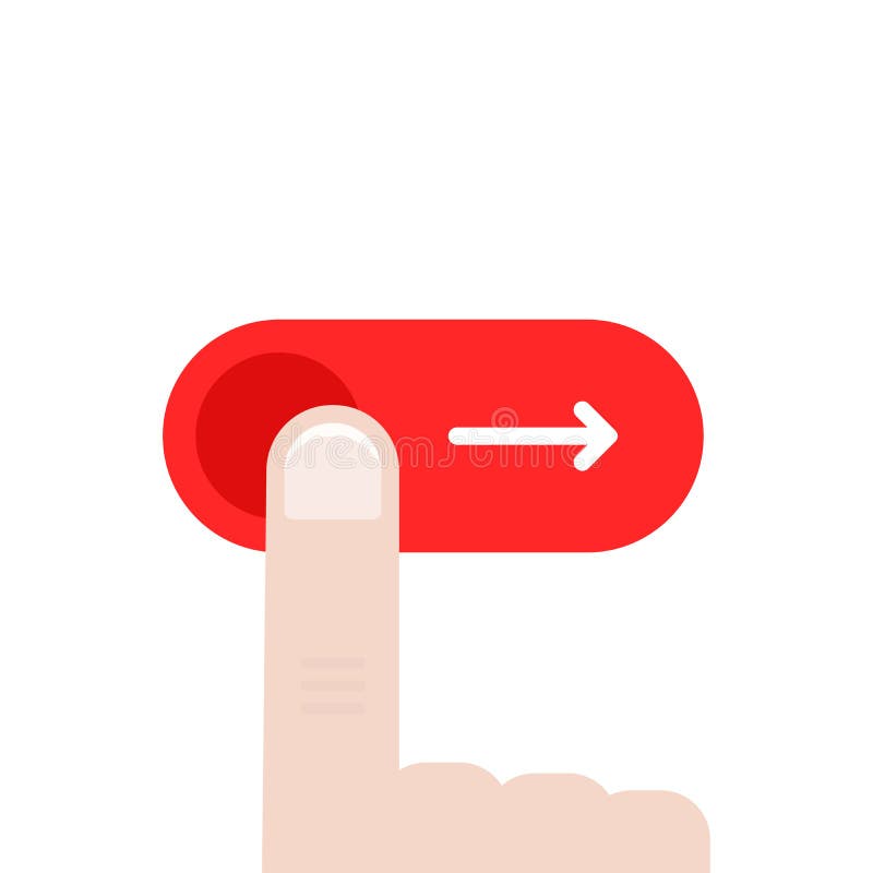Cartoon Finger Like Red Slider Button Stock Vector - Illustration of ...
