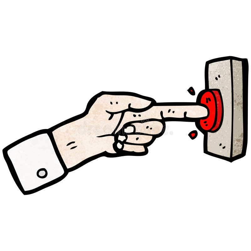 Cartoon Finger Pressing Button Stock Vector - Illustration of button ...