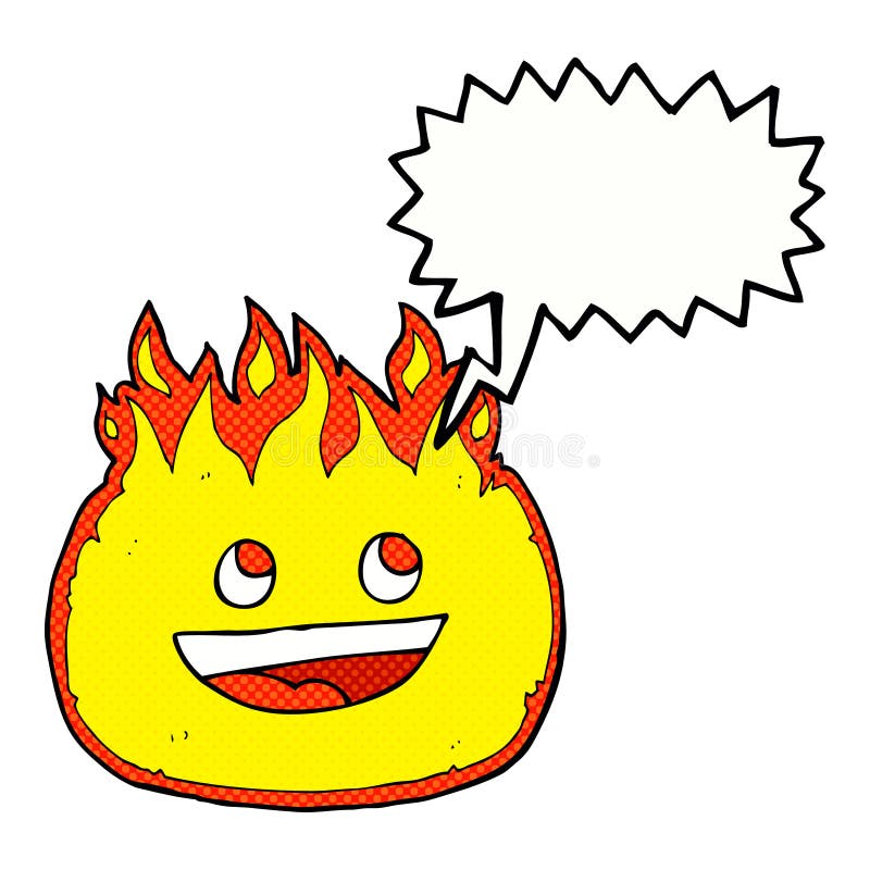 Cartoon Fire Border with Speech Bubble Stock Illustration ...