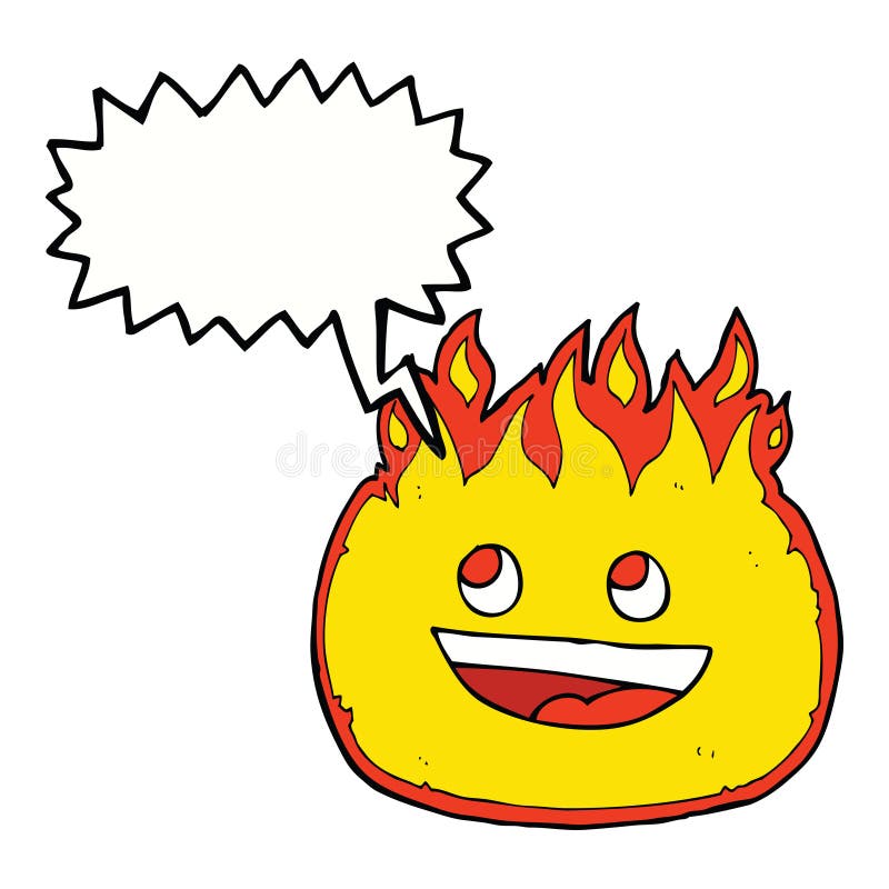 Cartoon Fire Border with Speech Bubble Stock Illustration ...