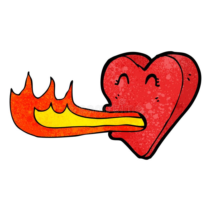 Cartoon Fire Breathing Heart Stock Vector - Illustration of artwork ...