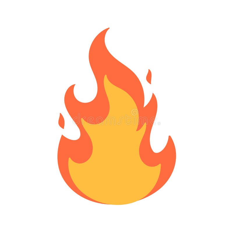 Cartoon Fire Effect. a Yellow Bonfire Burns To Heat Stock Vector ...