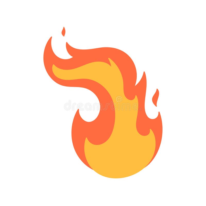 Cartoon Fire Effect. a Yellow Bonfire Burns To Heat Stock Vector ...