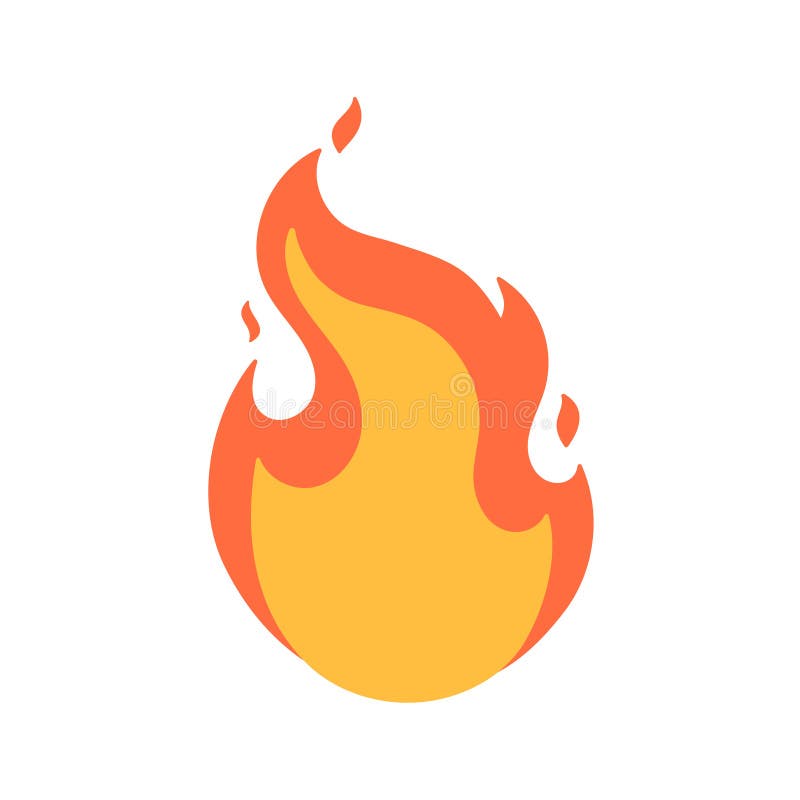 Cartoon Fire Effect. a Yellow Bonfire Burns To Heat Stock Vector ...