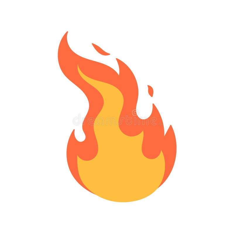 Cartoon Fire Effect. a Yellow Bonfire Burns To Heat Stock Vector ...