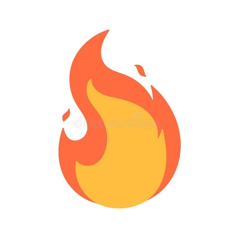 Cartoon Fire Effect. a Yellow Bonfire Burns To Heat Stock Vector ...