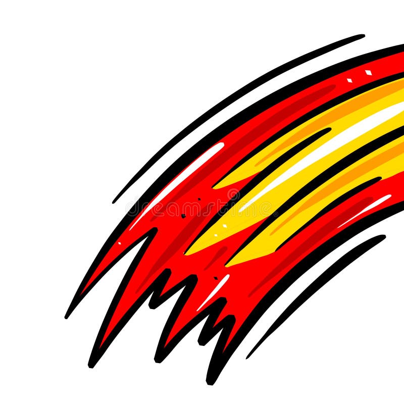 Cartoon Fire Explosion Red on White Background Like a Weapon Being ...