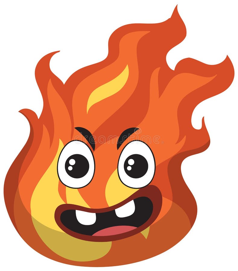 Cartoon Fire with Facial Expression Stock Vector - Illustration of fire ...