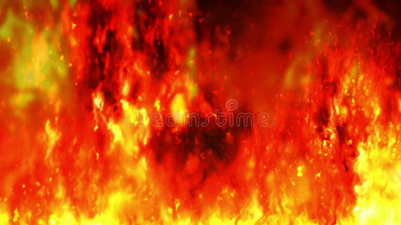 Comic Cartoon Pattern of Burning Fire Flames on Black Background ...