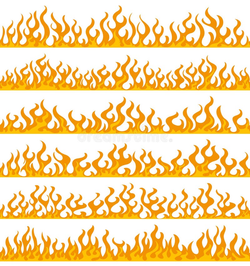 Fire flame frame borders stock vector. Illustration of icon - 235319475