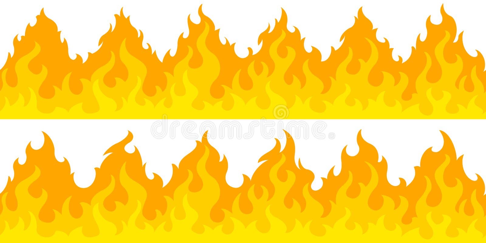 Fire flame frame borders stock vector. Illustration of seamless - 124362670