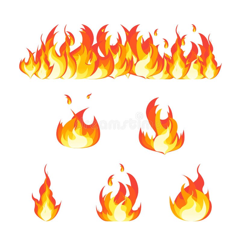 Fire Line on Transparent Background. Vector Stock Vector - Illustration ...