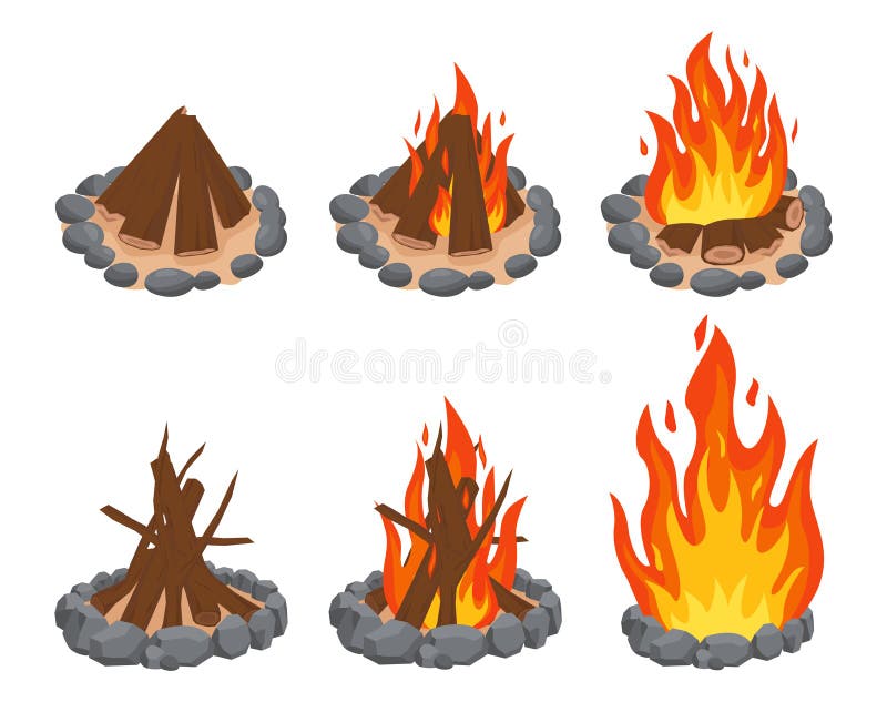 Cartoon fire flames. stock vector. Illustration of fireball - 155999325