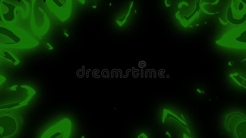 Cartoon Fire Green Color, Anime Fire with Alpha Channel Stock Video ...