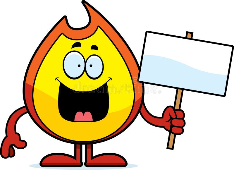 Cartoon Fire Sign stock vector. Illustration of fire - 47753676