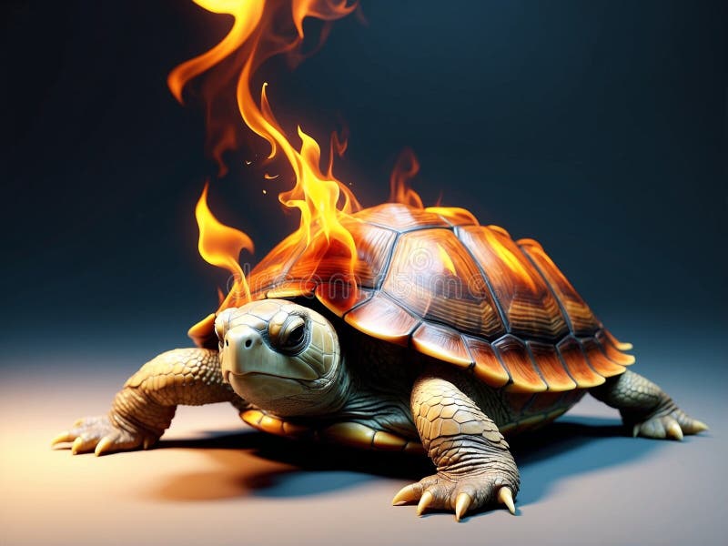 Cartoon fire turtle. stock illustration. Illustration of tortoise ...