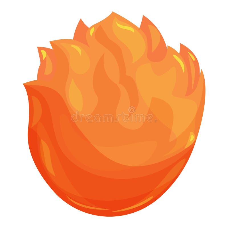 Cartoon Fireball Burning with Large Bright Flames Stock Vector ...